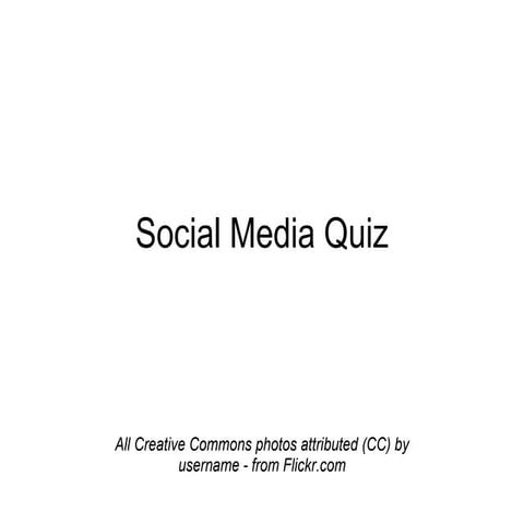Social media quiz | PPT