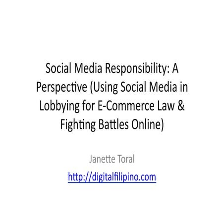 Social Media Responsibility: A Perspective | PDF