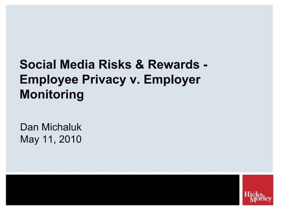 Managing Social Media Risks for Municpalities | PPT