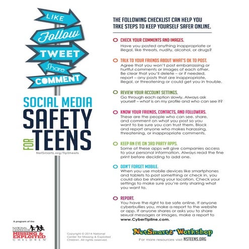 Social Media Safety Worksheet