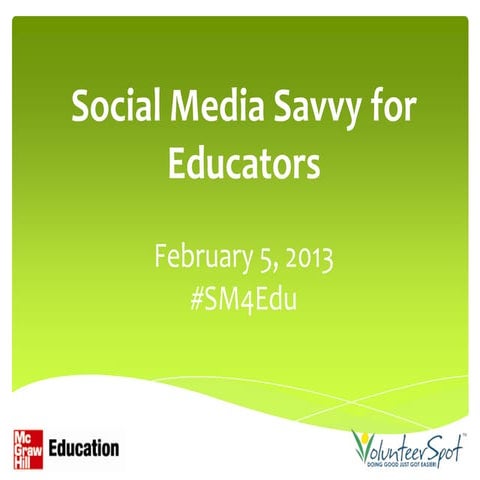 Social Media Savvy for Educators | PPTX