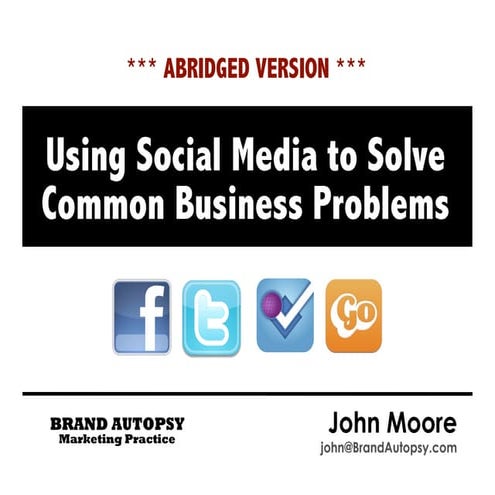 Using Social Media to Solve Common Business Problems | PDF