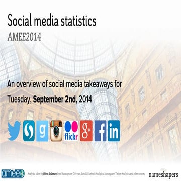 Social media statistics for the AMEE 2014 conference #amee2014 (Tuesday, September 2nd, 2014) | PPT