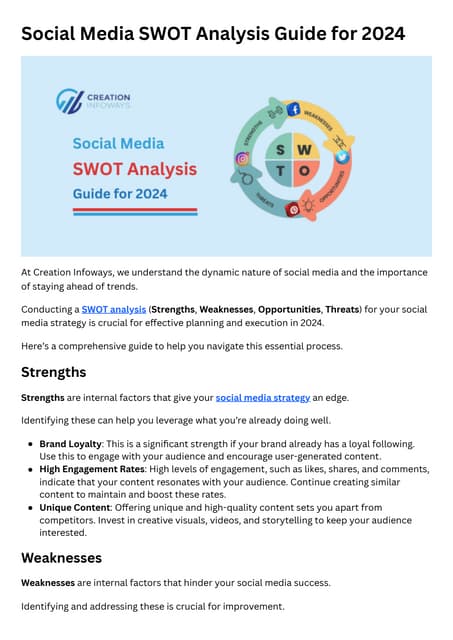 Social Media SWOT Analysis What it is and how it Works.pdf | Social ...