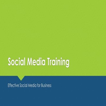 Social Media Training Course | PPT