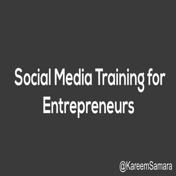 Social media training for entrepreneurs | PDF