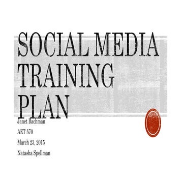 Social media training plan | PPTX