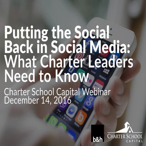 Putting the Social Back in Social Media: What Charter Leaders Need to ...