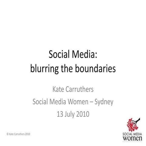 Social Media - blurring the boundaries | PPTX