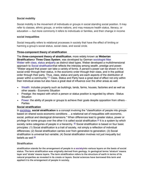 Max Weber's theory of social stratification | PPT