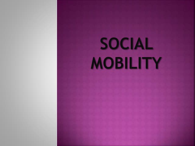 Stratification And Social Mobility | PPTX