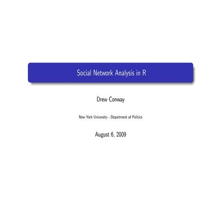 Social Netowork Analysis In R | PDF