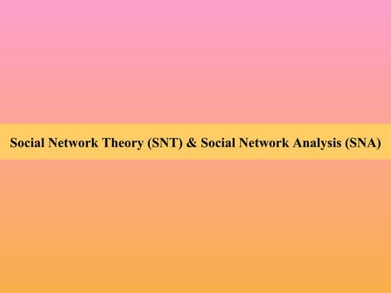 Socialnetworkanalysis Ppt