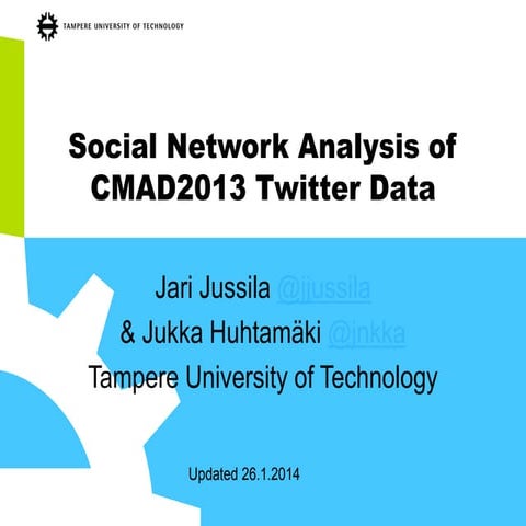 Social network analysis of CMAD2013 Twitter data | PPT
