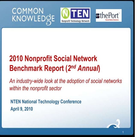 Social network benchmark report presentation ntc 4 1-2010carawan | PPTX | Social Networking ...