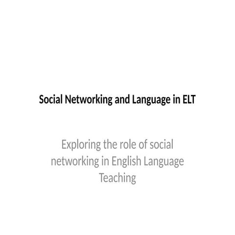 Social Media and Language Learning | PPTX