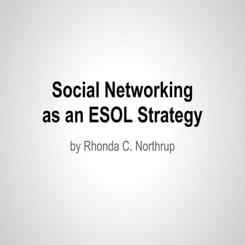 Social networking as an esol strategy | PDF