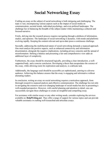 Essay On Social Networking.pdf
