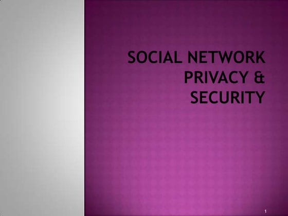 Social Networking Security | PPT