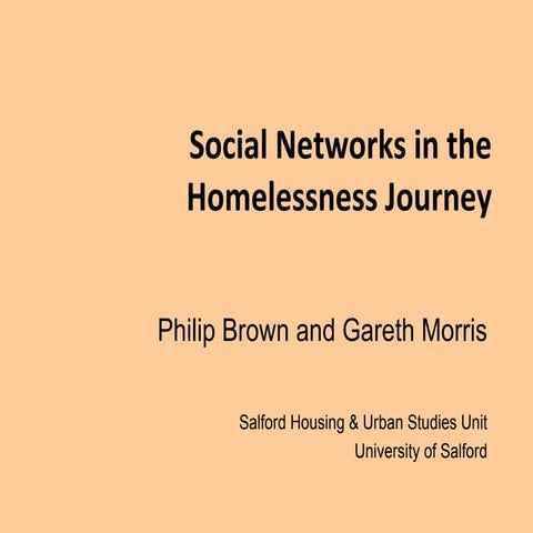Social networks in the homelessness journey | PPT