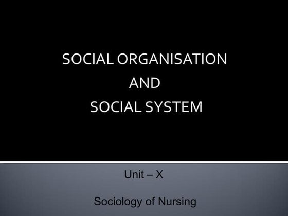 Social system (Sociology) | PPTX | Science