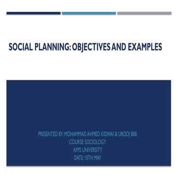 Social Planning and society in real life | PPT
