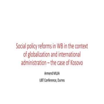 Armend Muja: Kosovo Social Policy reforms - education and pension ...