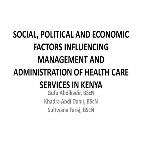 Social, political and economic factors influencing management | PPTX