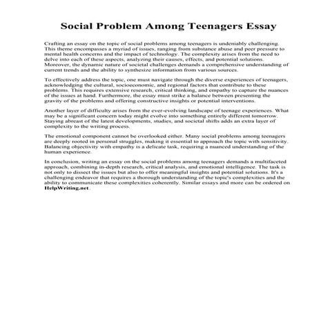 Social Problem Among Teenagers Essay.pdf