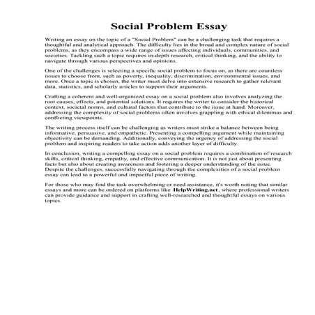 Social Problem Essay | PDF