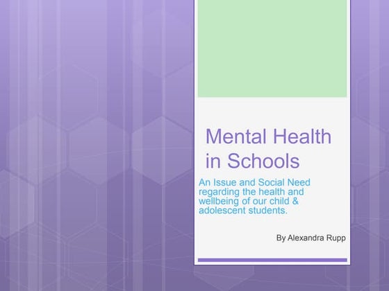 Mental Health Awareness in School | PPTX | Mental Health | Diseases and ...