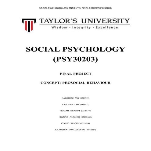 PSYCHOLOGY FINAL PROJECT REPORT | DOCX