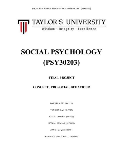 Psychology final project report | PDF