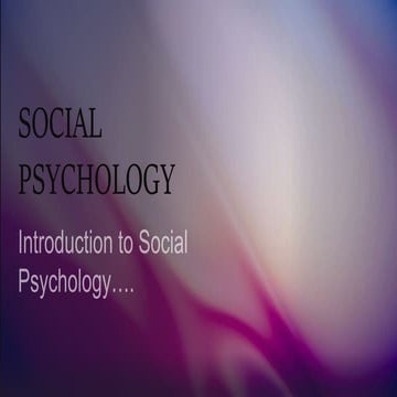 Social psychology | PPT