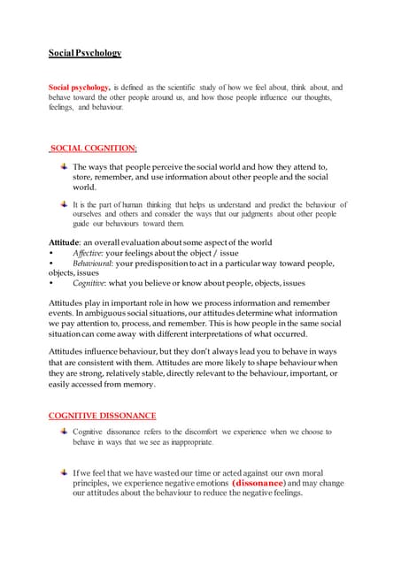 Social Psychology; Social cognition , Schemas | PPTX