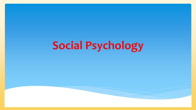 Social psychology | PPTX