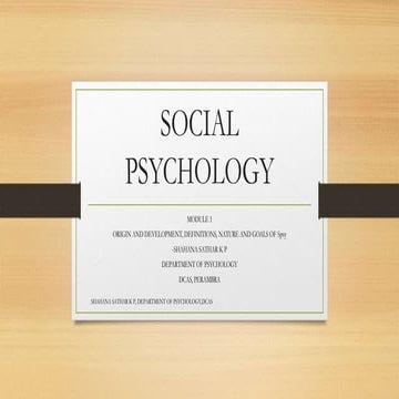 Social psychology module 1 BSc Psychology Calicut University | PPTX