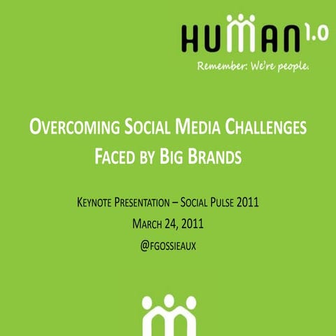 Overcoming Social Media Challenges Faced by Big Brands | PPT