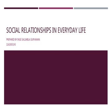 Social relationships in everyday life | PPTX