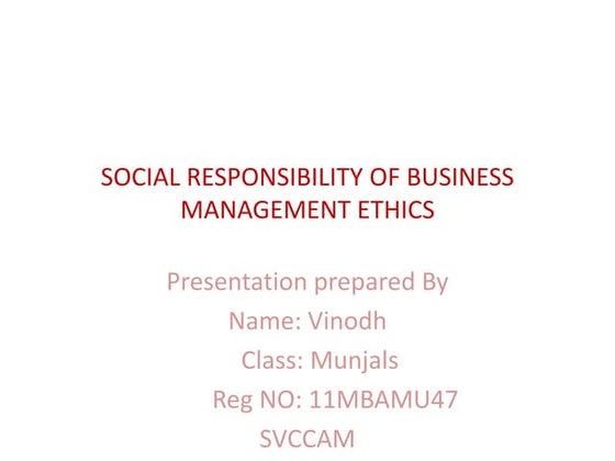 Ethics in Corporate Social Responsibility | PDF