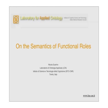 On the Semantics of Functional Roles | PDF | Science