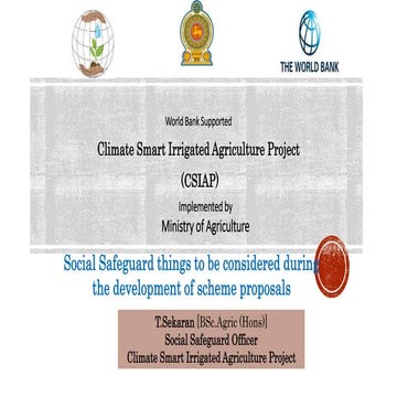 Social safeguard things to be consider during the develoment of scheme ...