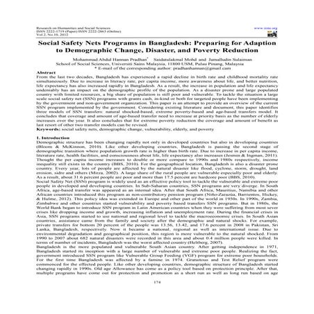 Social safety nets programs in bangladesh | PDF