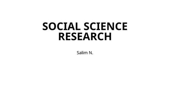 Defining social sciences and applied social sciences | PPT