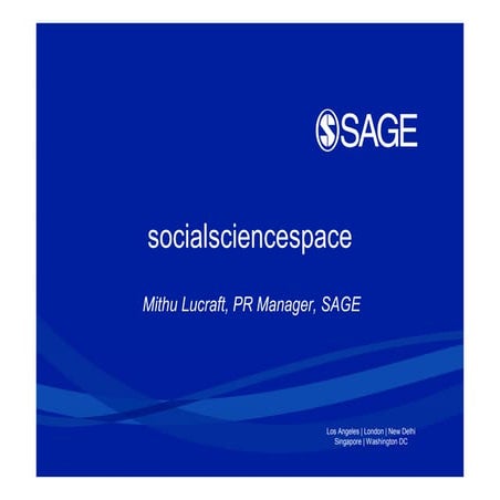 Socialsciencespace.com a space to explore, share and shape the big ...