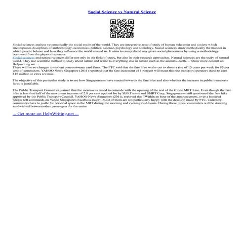 Social Science Vs Natural Science | PDF