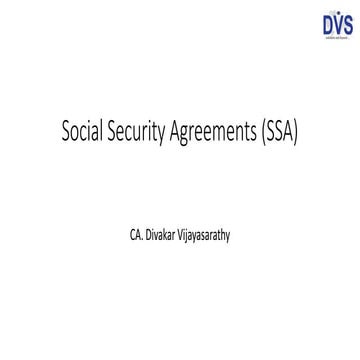 Social Security Agreements (SSA) | PPT