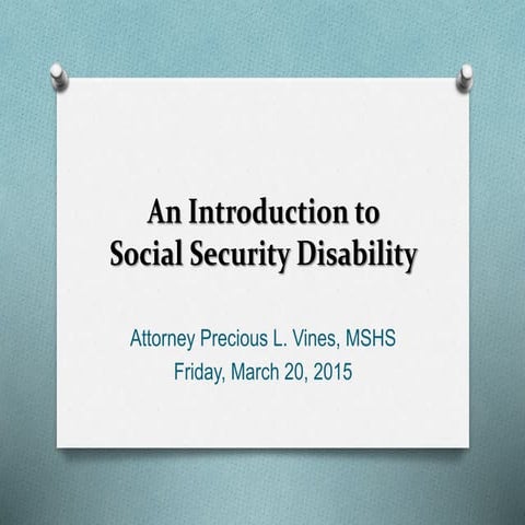 Social Security Disability: An Introduction | PPT