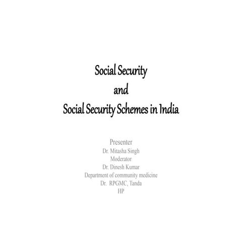 Social security schemes | PPTX