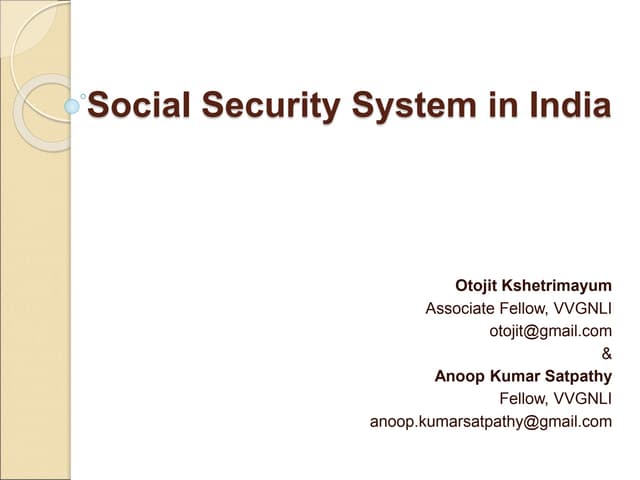Social Security In India | PPTX